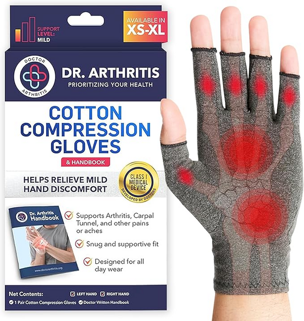 Dr. Arthritis Cotton Open Finger Gloves – All-Day Comfort & Joint ...
