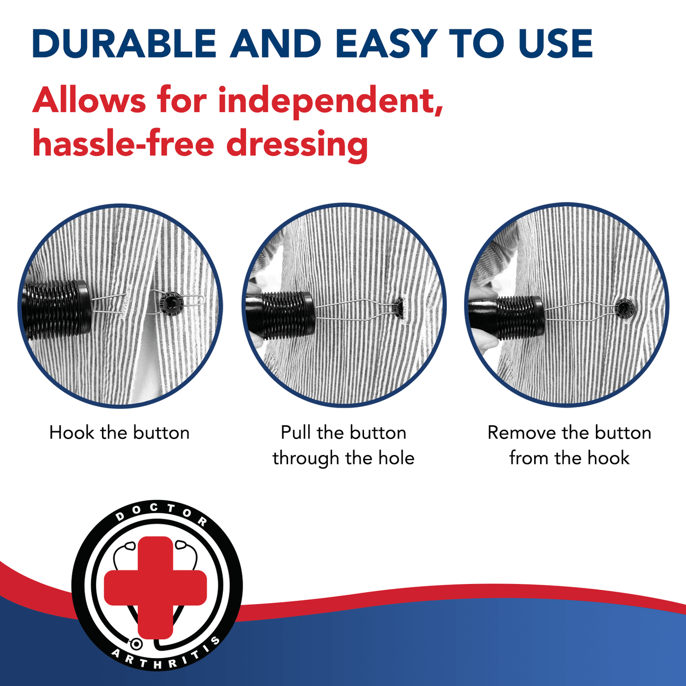 Button Hook & Zipper Pull, Assist, Helper Device, Dress Clothes Tool ...